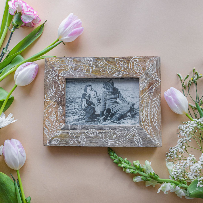 4X6 Floral Henna Photo Frame Frames by Foreside Home and Garden | Minted