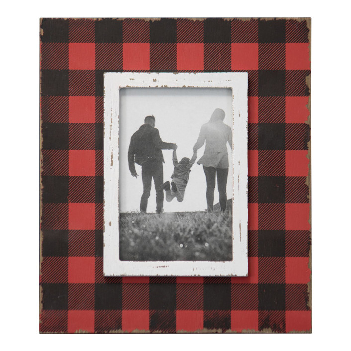 4X6 Buffalo Plaid Photo Frame Red Frames by Foreside Home and Garden ...