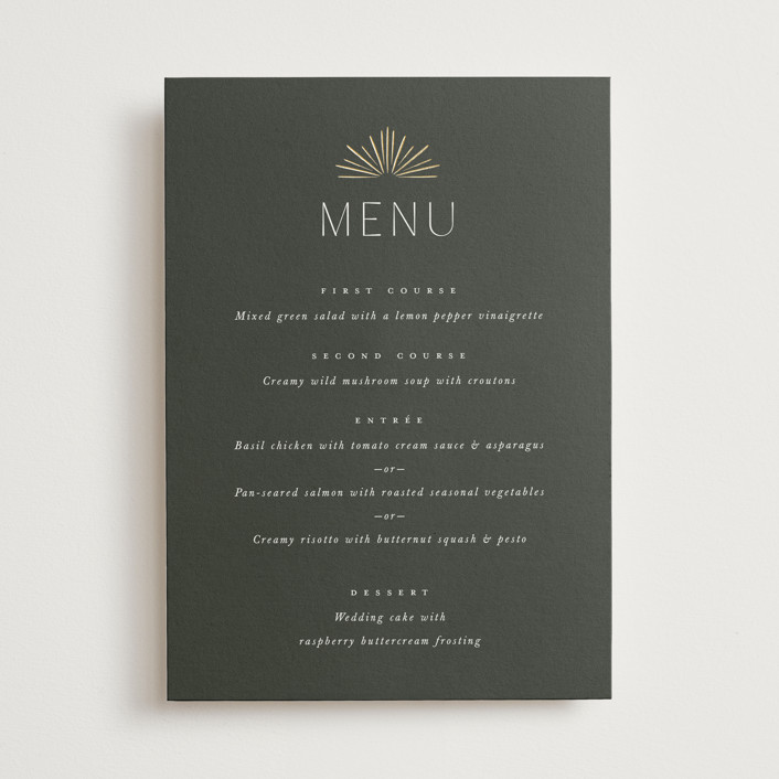 Fringe Foil-Pressed Menus by Leah Bisch | Minted