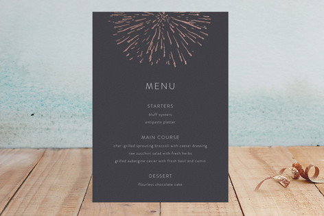 Sparks Foil-Pressed Menus by R studio | Minted