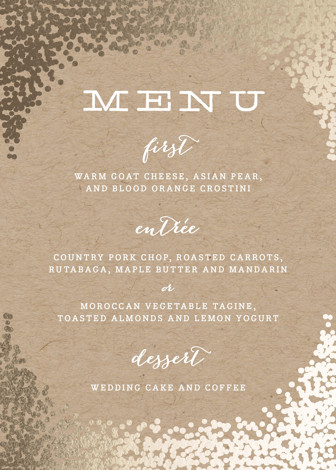 Gold Rush Foil-Pressed Menus by Annie Clark | Minted