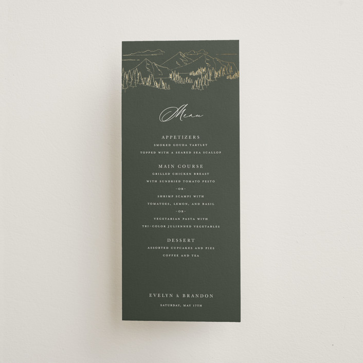Peaks Foil-Pressed Menus by Sarah Brown | Minted