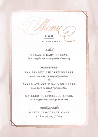 Forever Elegant Foil-Pressed Menus by Hooray Creative | Minted