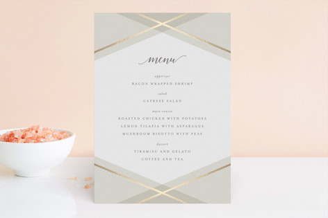 Hexagon Foil-Pressed Menus by Genna Blackburn | Minted