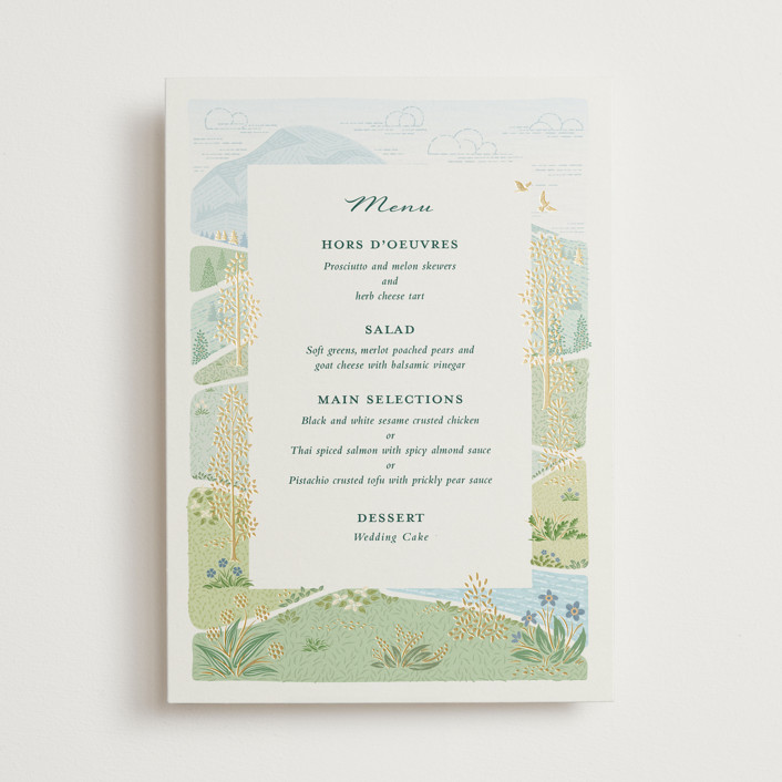 Mountaintop Foil-Pressed Menus by Paper Sun Studio | Minted