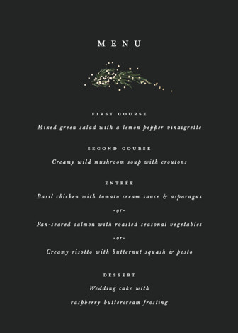 winter garland Foil-Pressed Menus by Leah Bisch | Minted