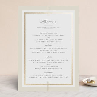 Three Classic Lines Foil-Pressed Menus by fatfatin | Minted
