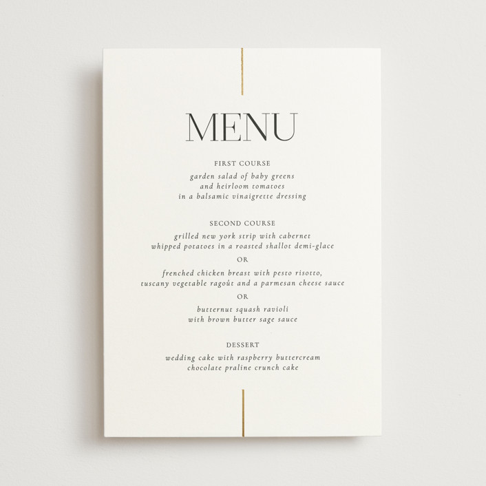 aligned Foil-Pressed Menus by Jessica Williams | Minted