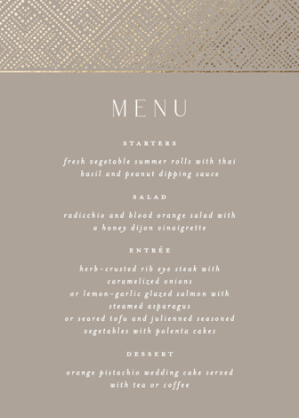 Loom Foil-Pressed Menus by Everett Paper Goods | Minted