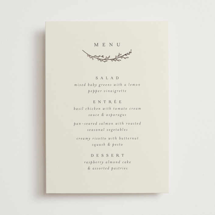 Branched Foil-Pressed Menus by Brianne Larsen | Minted