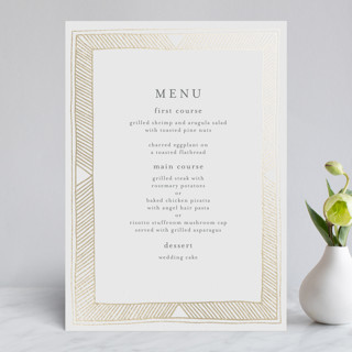 Hand Drawn Gilded Frame Foil-Pressed Menus by Kath... | Minted