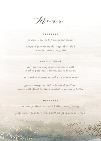 OCEANS Foil-Pressed Menus by Wildfield Paper Co | Minted