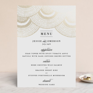 Deco Fringe Foil-Pressed Menus by Alethea and Ruth | Minted