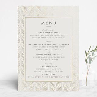 elegant herringbone Foil-Pressed Menus by Carolyn ... | Minted