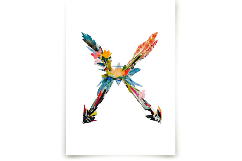 Collage letter X Fine Art Prints by Kiana Lee | Minted