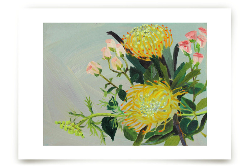 Pincushion Protea Painting Fine Art Prints by Debra Bianculli | Minted