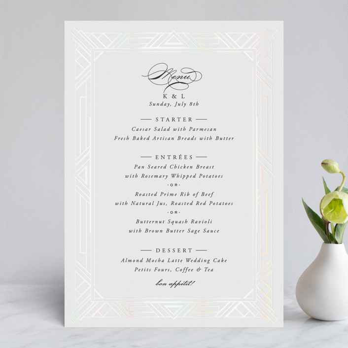 Opulent Border Gloss-Press® Menus by Hooray Creative | Minted