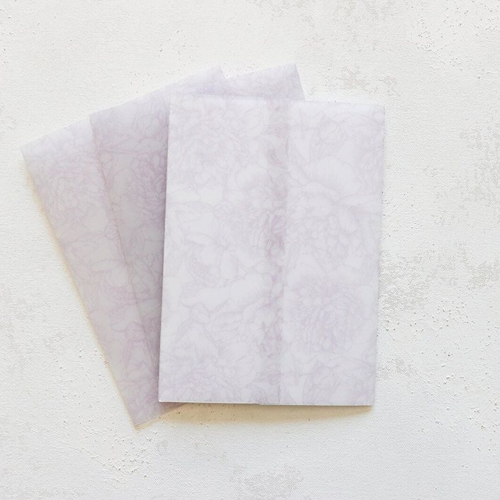 Light Pink Peony Vellum Jackets | Size 5x7 | Set of 25 Invitation ...