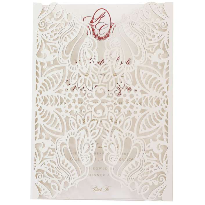 Ivory Laser Cut Lace Jackets for 5x7 Card | Set of 10 | Envelopes ...