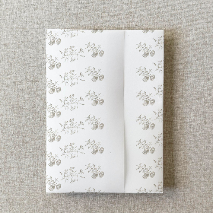 Neutral Floral Vellum Jacket for Wedding Invitations | A7 | Set of 10 ...