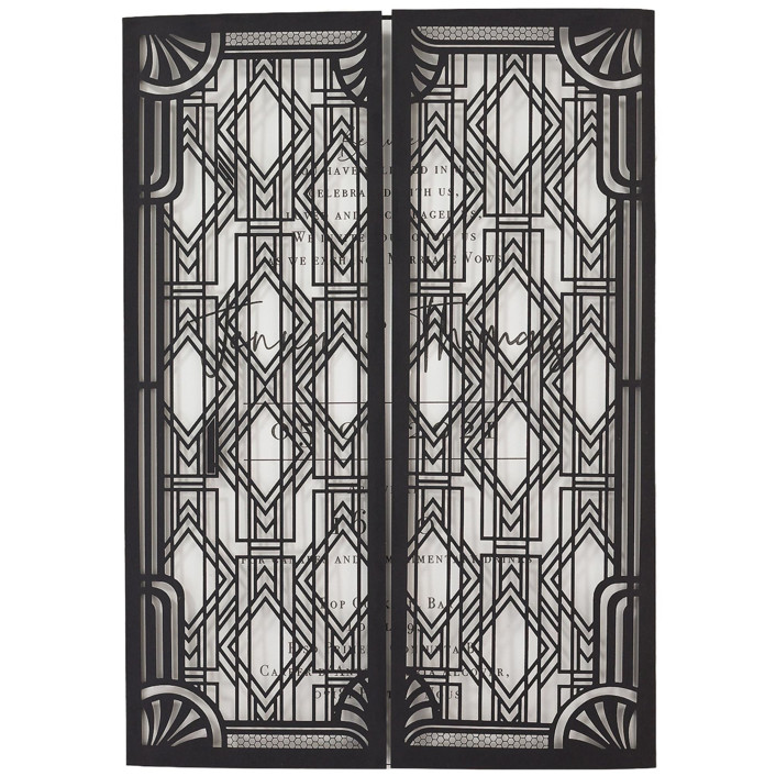 Art Deco Great Gatsby Black Intricate Lasercut Gate for 5x7 Card | Set ...