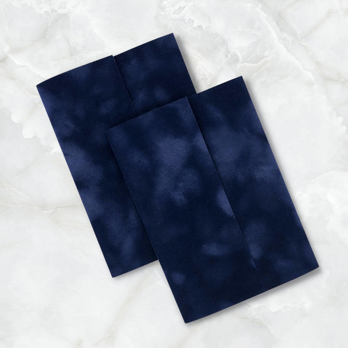 Navy Velvet Invitation Jacket For 5 x 7 Cards (Set of 10) Invitation ...