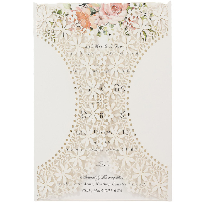 Ivory Lace Laser Cut Jacket for 5x7 Card | Set of 10 | Envelopes ...
