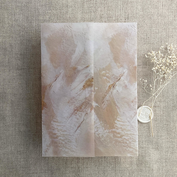 Abstract stucco brush stroke painting printed vellum wrap for 5x7 card | pack of 10 Invitation ...