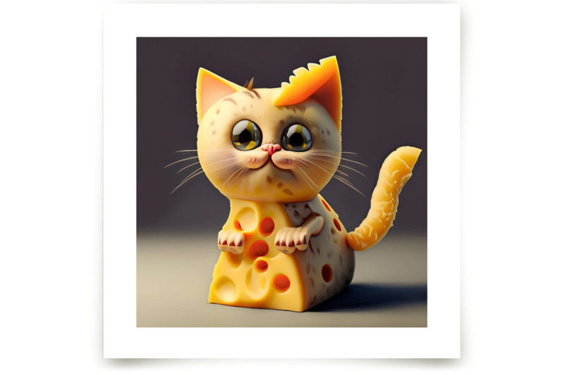 Cheesy Cat Wedge Children's Art Prints by Mechelle Gilford | Minted