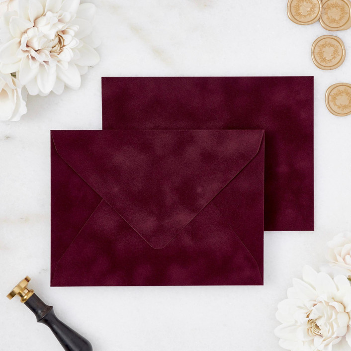 Wine Velvet Envelopes Envelopes by PAPER and LACE | Minted