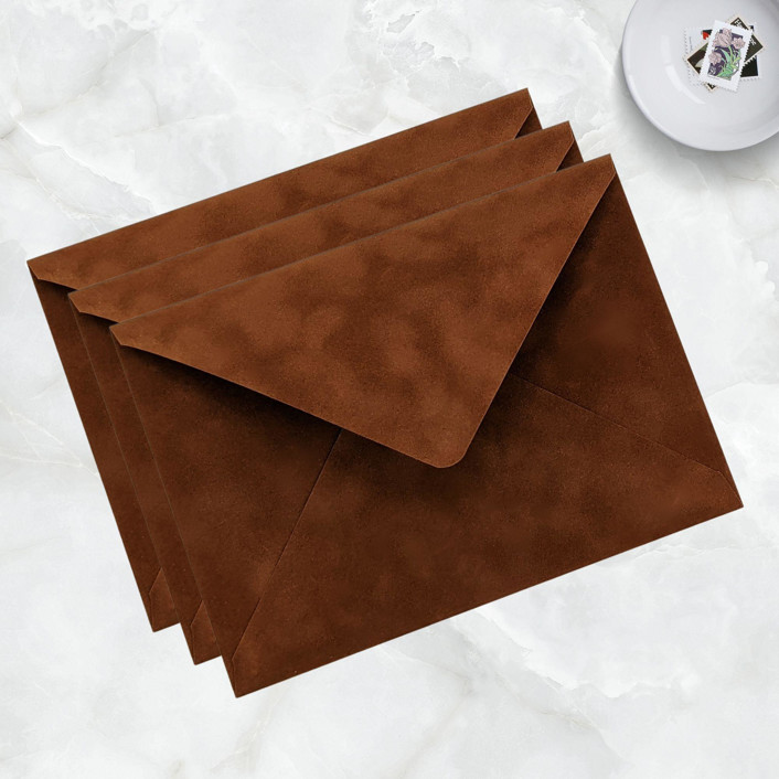 A7 Brown Spice Velvet Envelopes (Set of 10) Envelopes by Caroline Russo ...
