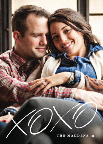 Inked XOXO Overlay Photo Card Custom Stationery by Amber Barkley | Minted
