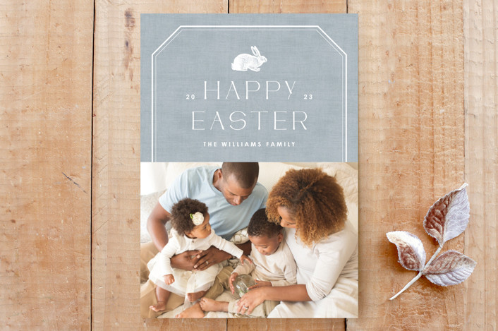 Vintage Bunny Easter Photo Card Custom Stationery by Amber Barkley | Minted
