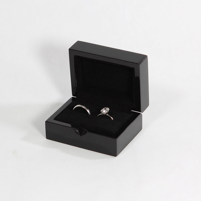 Gloss Black Ring Box - Double Slot Ring boxes by Soulmatebox | Minted