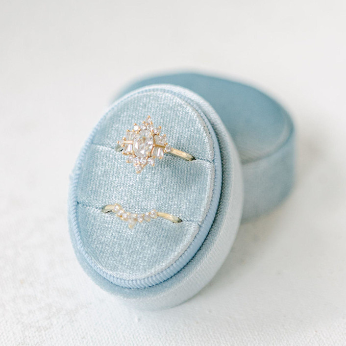 Dusty Blue Ring Box (Double Slot) Ring boxes by The Heirloom Ring Box ...
