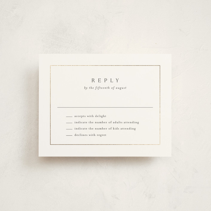 Framed Monogram Foil-Pressed Mitzvah RSVP Cards by Kelly Schmidt | Minted