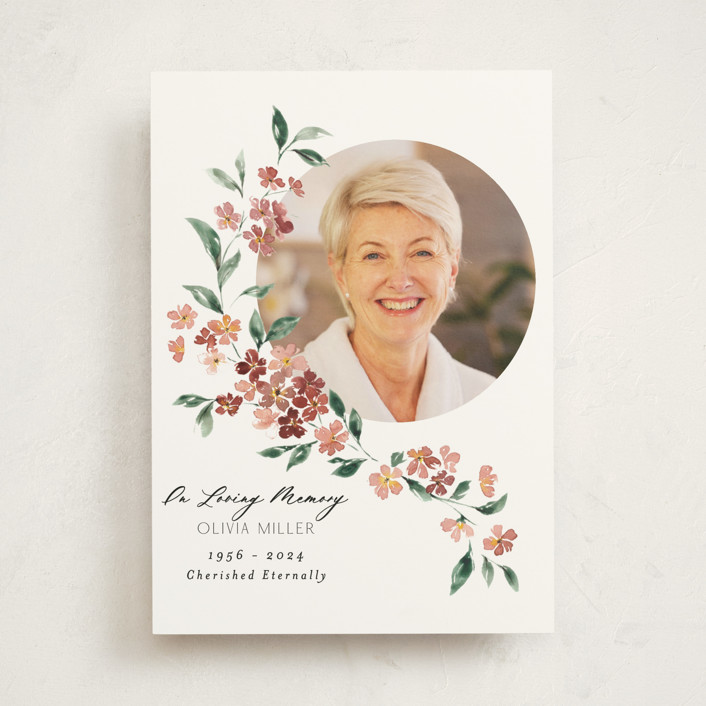 Sweeping Vine Memorial Cards by Itsy Belle Studio | Minted