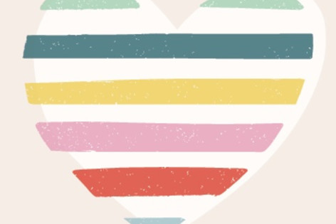 Layered Heart Sticker Stickers by Amber Barkley | Minted