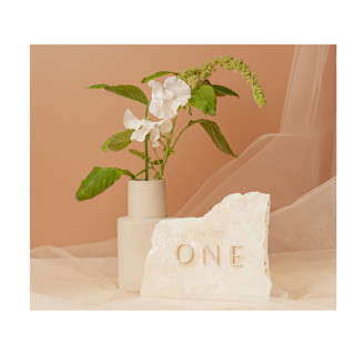 Travertine Stone Table Numbers with Modern Acrylic... | Minted