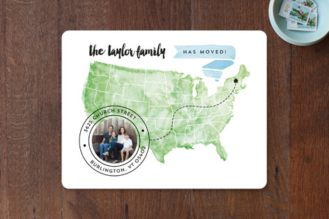 Watercolor Map Moving Announcements by Rochelle Re... | Minted