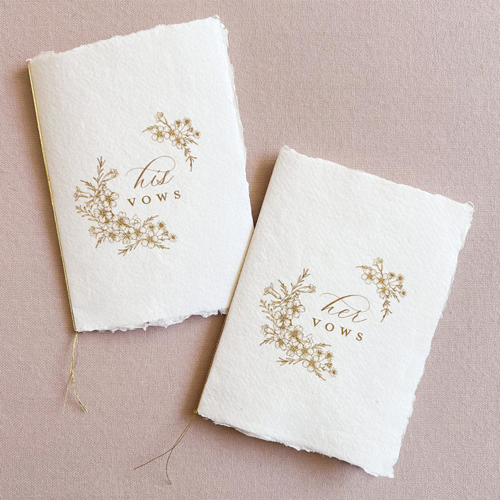 His and Hers Vow Book Set- Gold and Ivory Wedding Vow Books by Jen ...