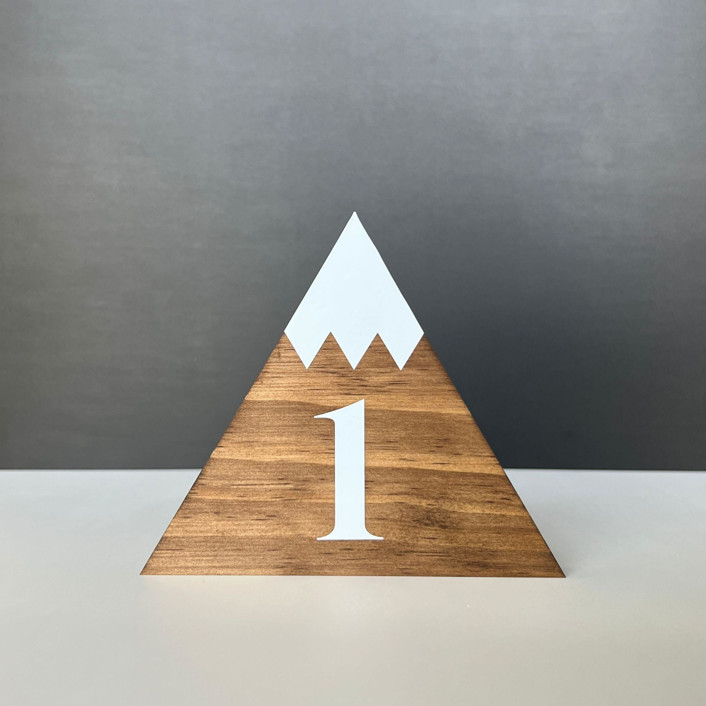 Wood Mountain Table Number with white lettering Centerpieces and ...