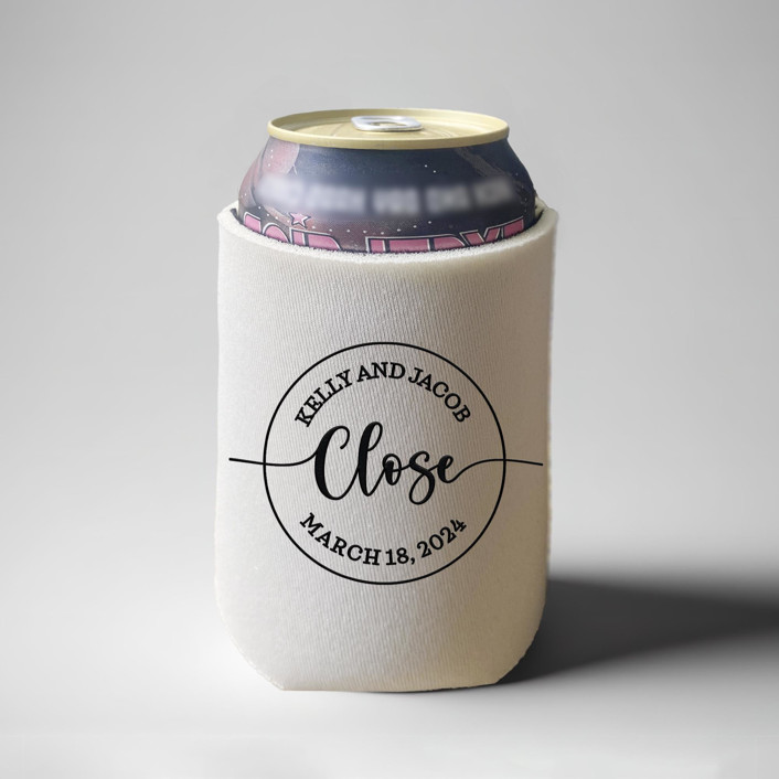 Custom Circle last name wedding can coolers, set of 50 Favors by Rook ...