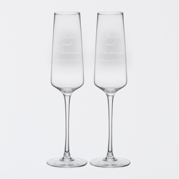 Wedding Couple Personalized Champagne Estate Glasses, Set of 2 Couple ...