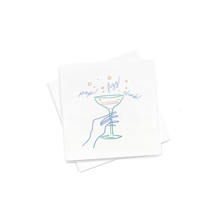 Champagne Pop, Fizz, Clink Napkin Pack, cocktail size, pack of 50 ...