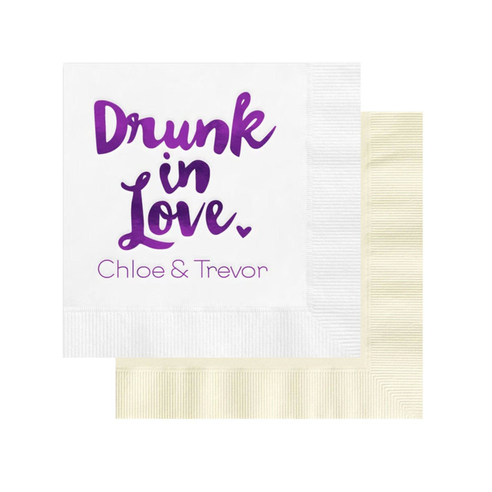 Custom Drunk in Love Napkin - Pack of 100 Napkins by Papel Custom ...