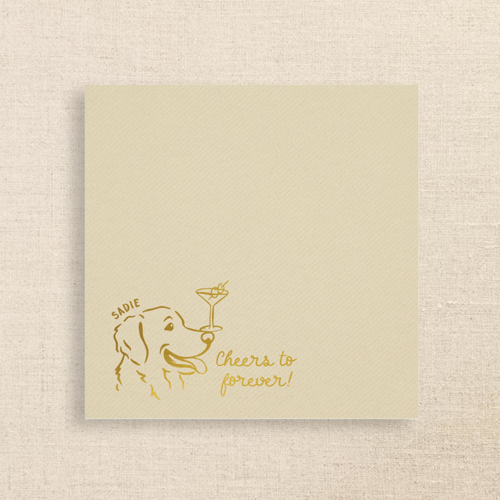 Personalized Dog Name Linen-Like Napkin with “Cheers to Forever ...