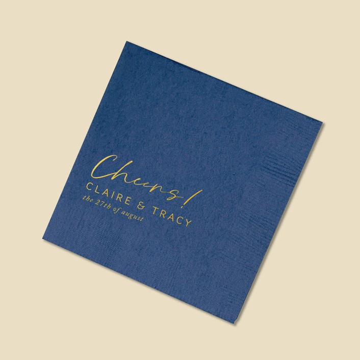 Script Cheers Names Napkin, cocktail size, set of 100 Napkins by ...