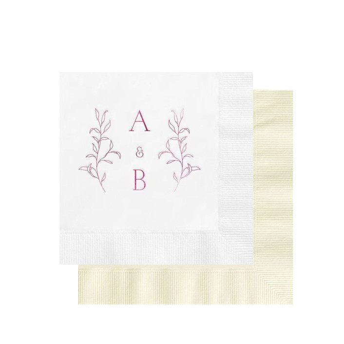 Custom Monogrammed Foliar Napkin - Pack of 100 Napkins by Papel Custom ...