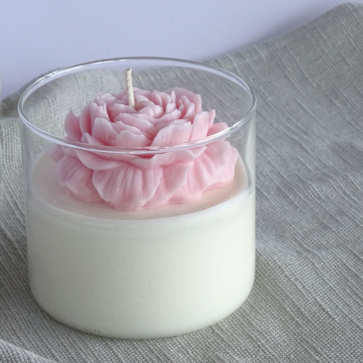 Clear Peony Candle (Pink) Candles by LiveYoung Candle Co. | Minted